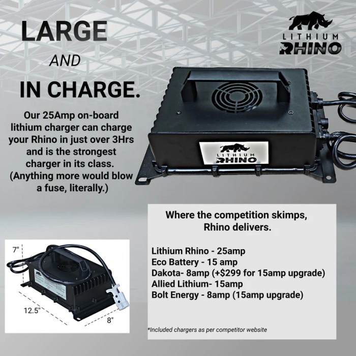 Lithium Rhino 51.2 Volt 105Ah High Output Lithium Battery Kit w/Fast ...