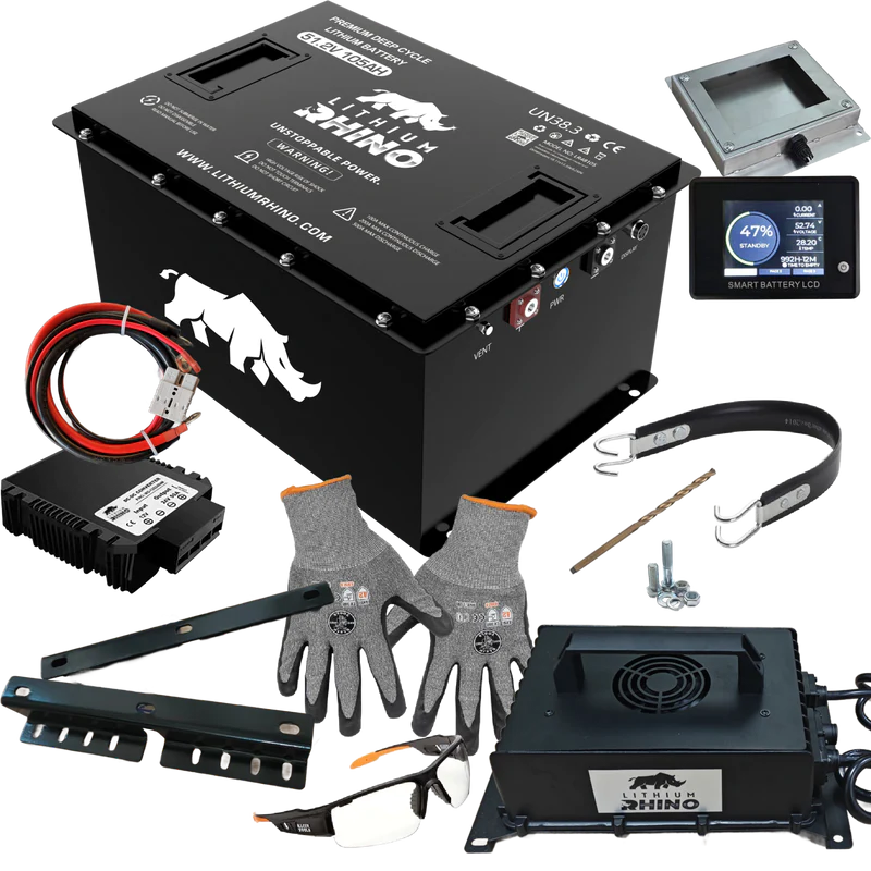 Lithium Rhino 51.2 Volt 105Ah High Output Lithium Battery Kit w/Fast ...